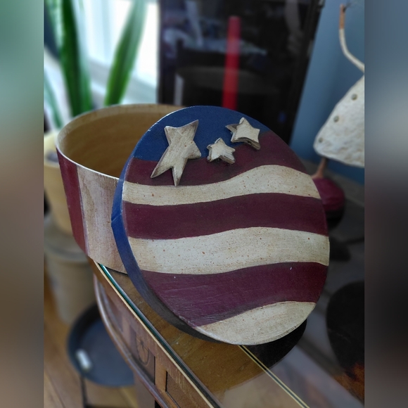 Handmade | Storage & Organization | Handmade Rustic Patriotic Round ...